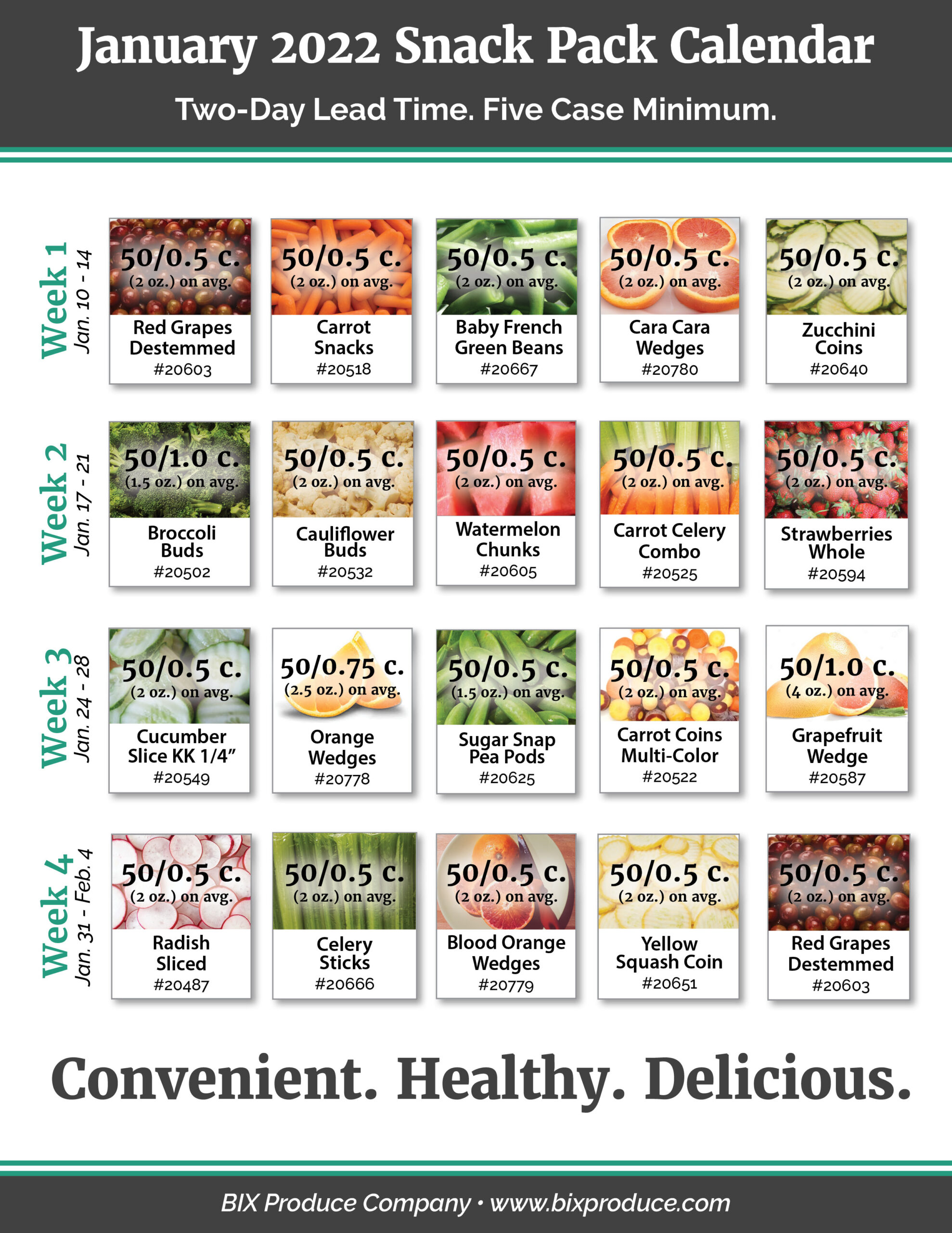 BIXSnack Pack Calendar Jan 2022 final update - BIX